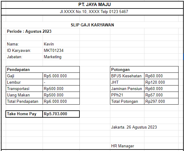Manfaat dan Contoh Template Lengkap Slip Gaji Karyawan | CATAPA Blog