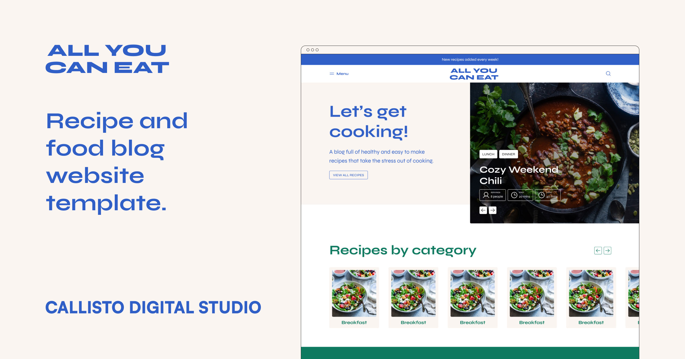 All You Can Eat Recipe Blog - Webflow HTML Website Template