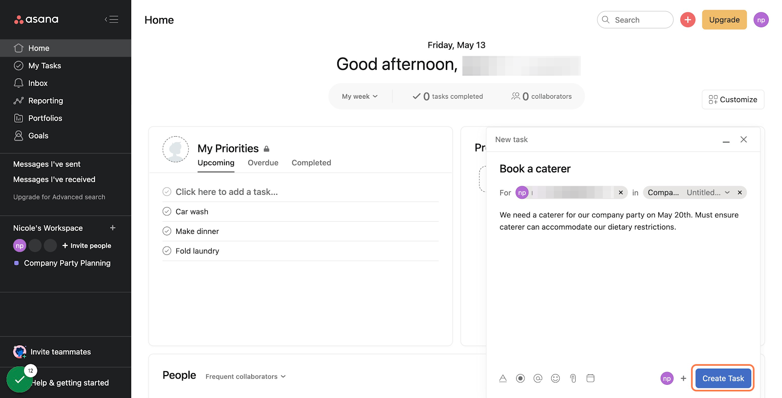 How to use tasks in Asana | Created with Tango