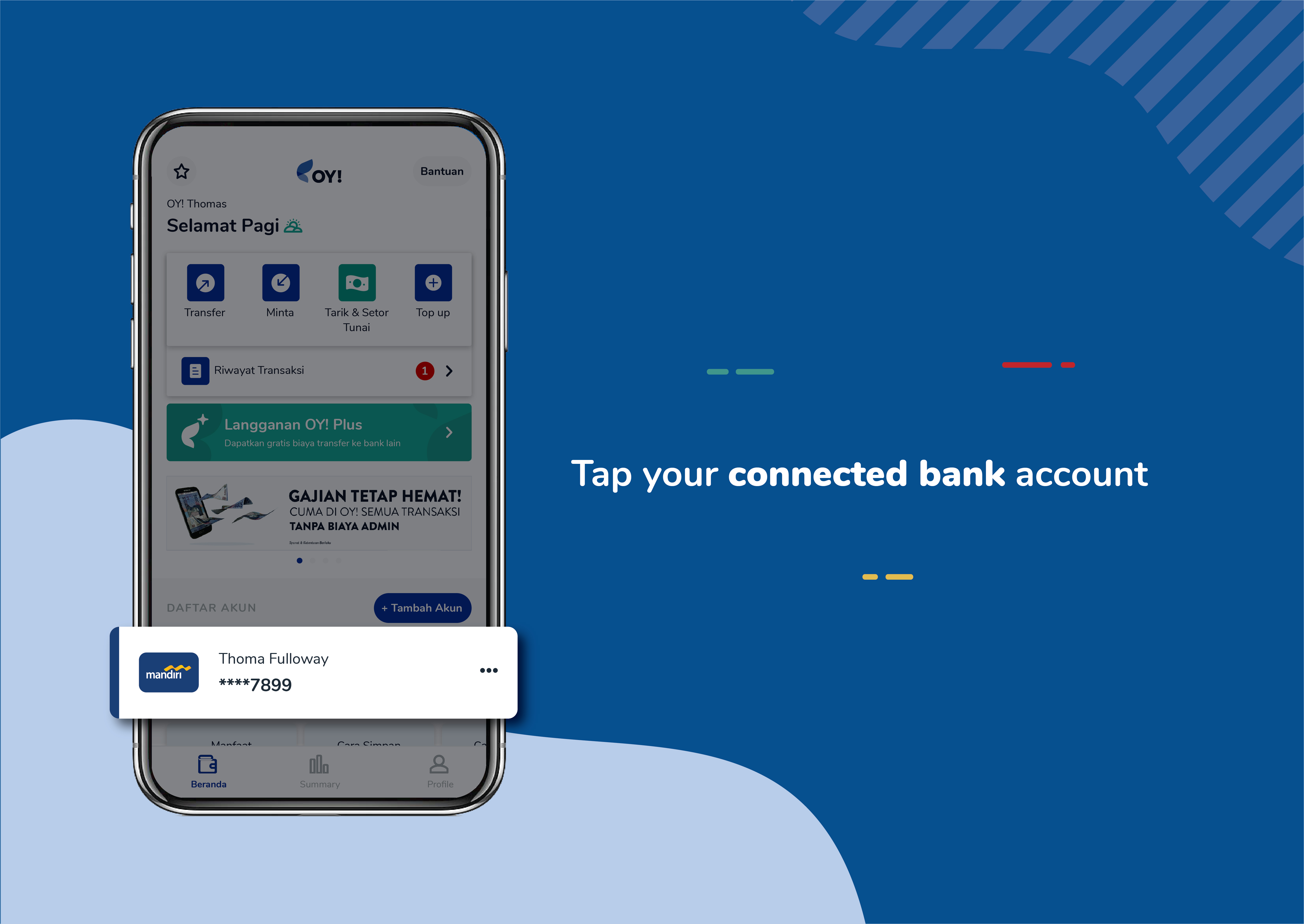 How To Connect Your Bank Account and Debit Card in OY!