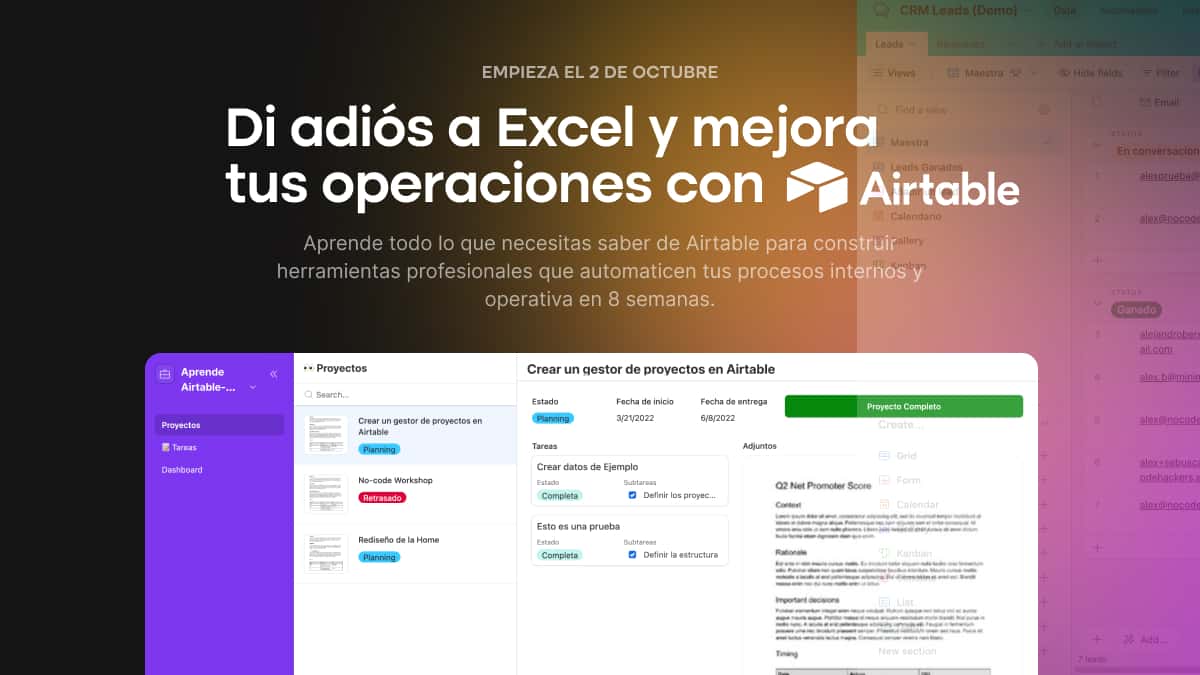 Airtable Workshop: Conviértete en experto en 8 semanas