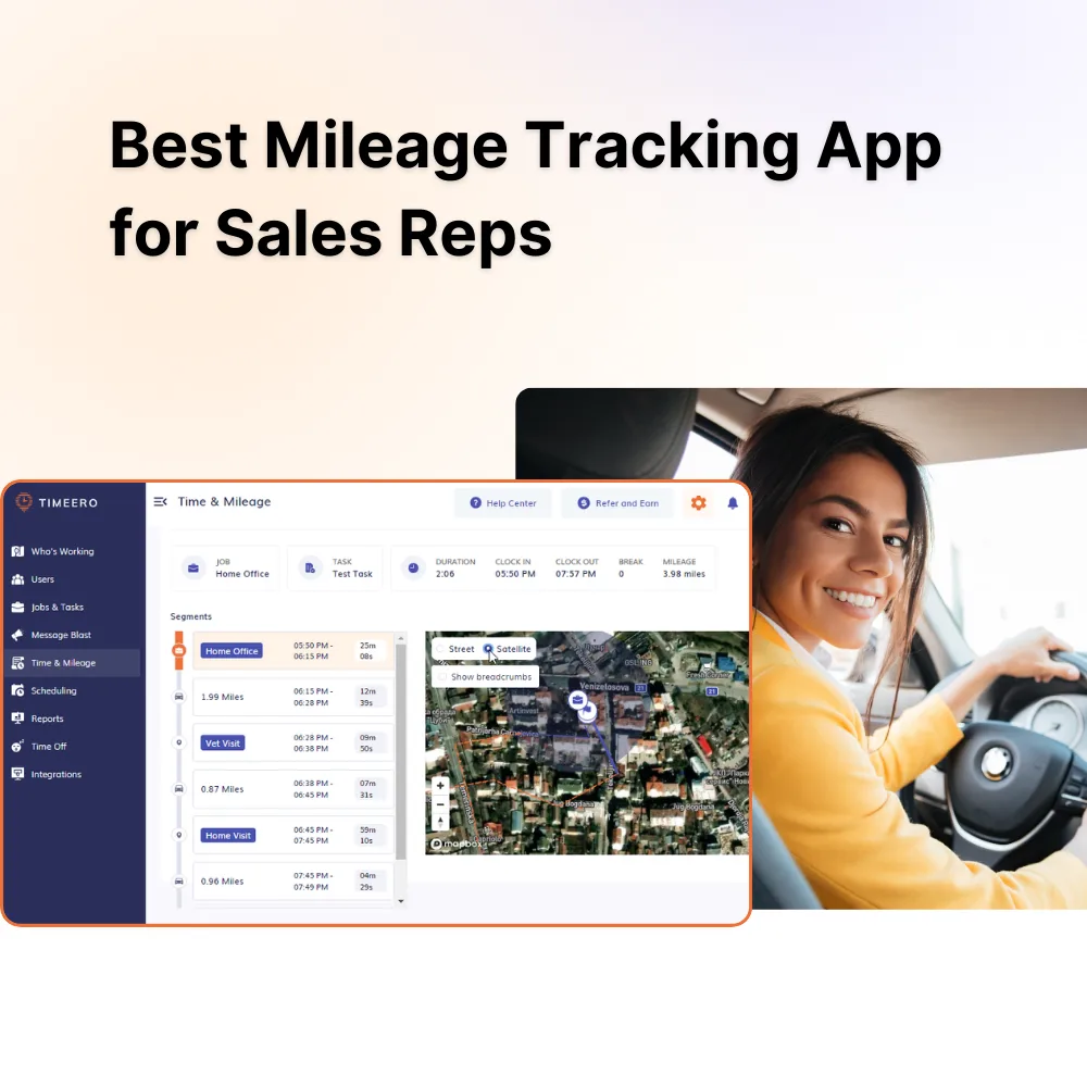 Timeero - Best Mileage Tracking App for Sales Reps - Timeero
