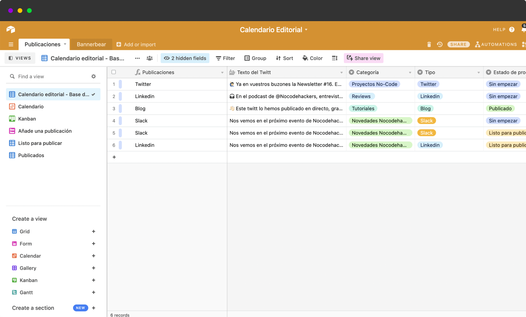 Aprende lo básico de Airtable