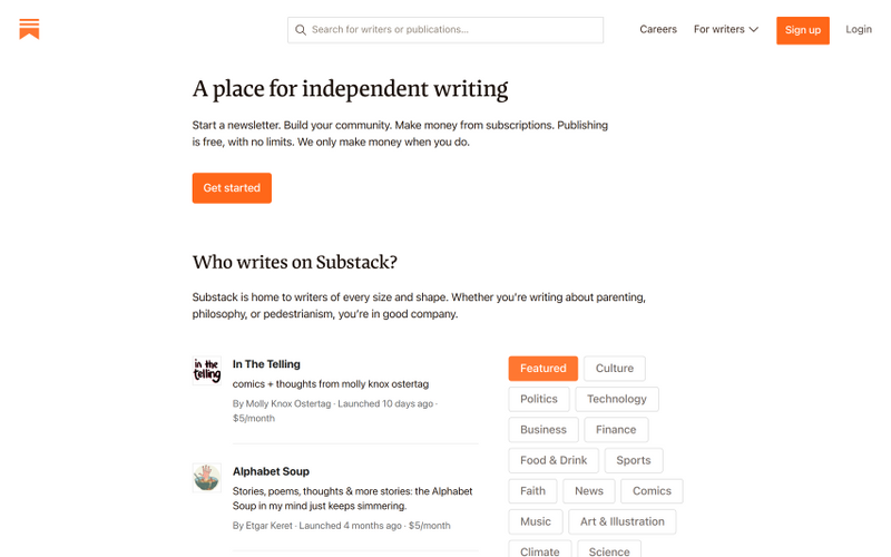 Substack - Herramienta no-code de Newsletters