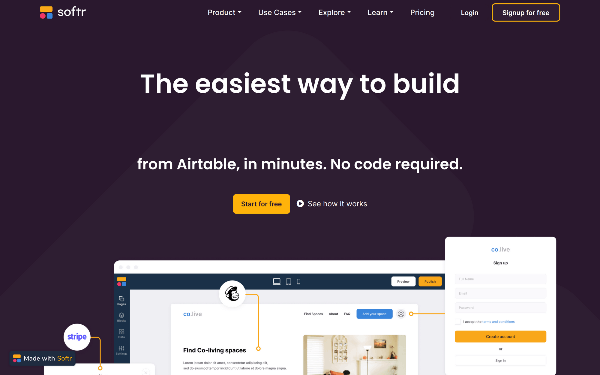 Softr - Herramienta no-code de Constructores Web