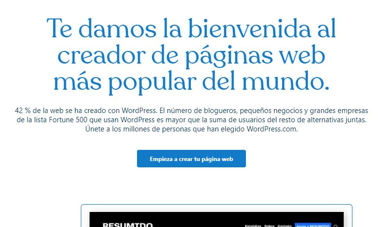 Wordpress - Herramienta no-code de Constructores Web