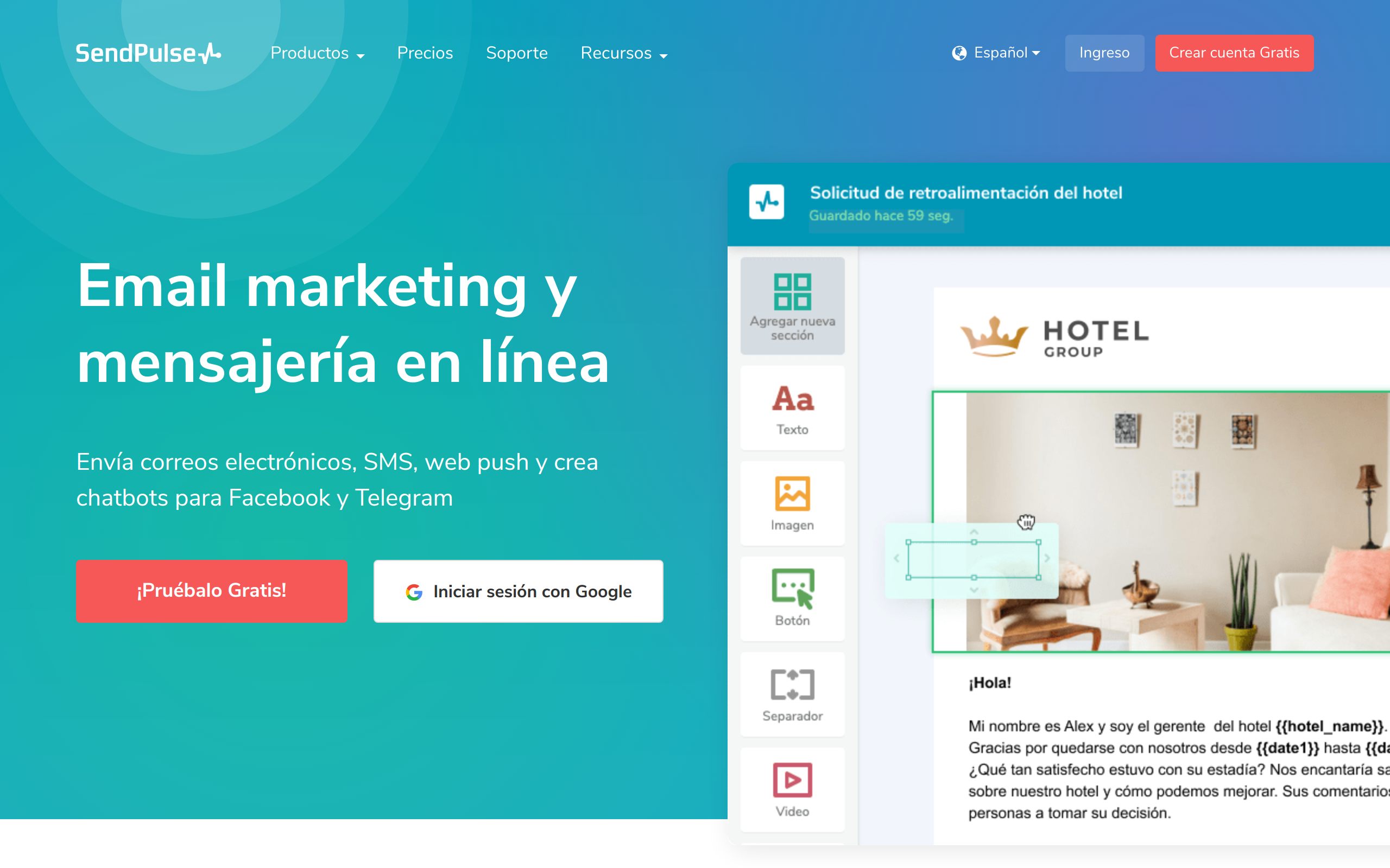 Sendpulse - Herramienta no-code de Newsletters