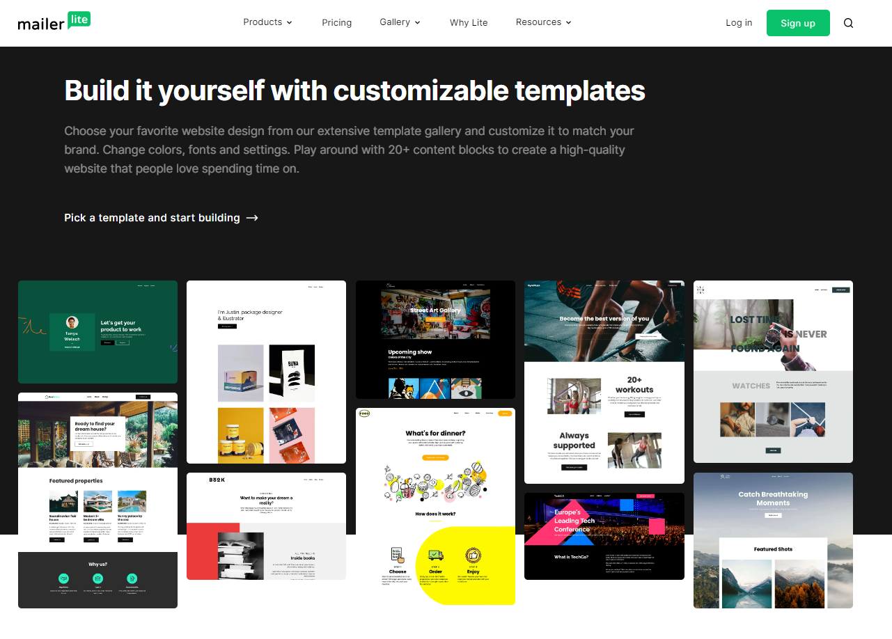 Mailerlite Website Builder - Herramienta no-code de Constructores Web
