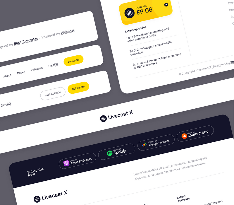 Livecast X - Webflow Ecommerce website template
