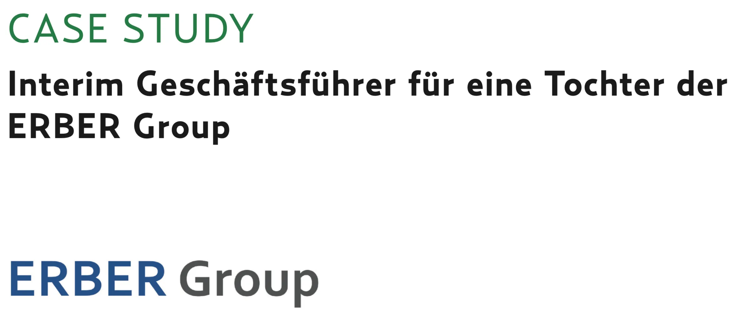Case Study Interim Geschäftsführer für eine Tochter der ERBER Group