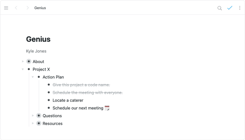 Workflowy template - Making (Project) Meeting Notes Actionable