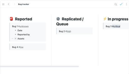 Workflowy template - Bug tracker