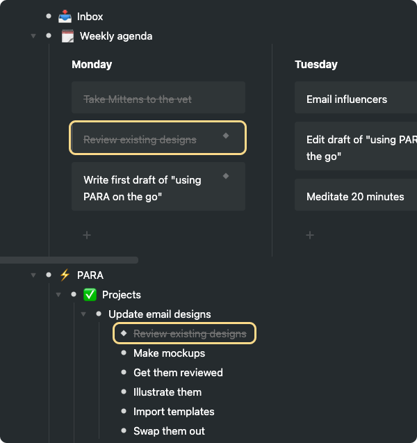 Being productive with the PARA system - Workflowy guide