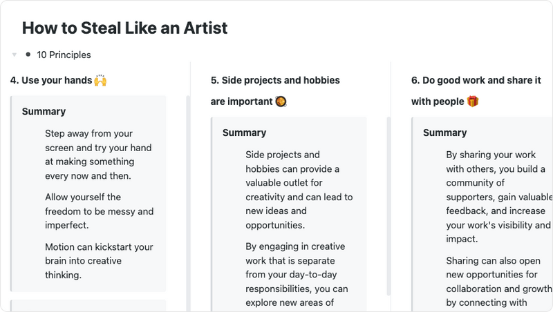 Workflowy template - How to Steal Like an Artist