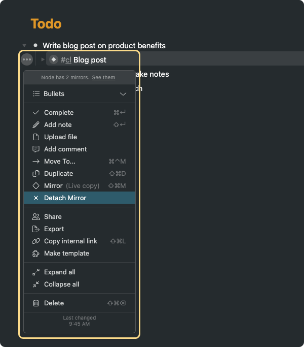 Checklist - Workflowy guide