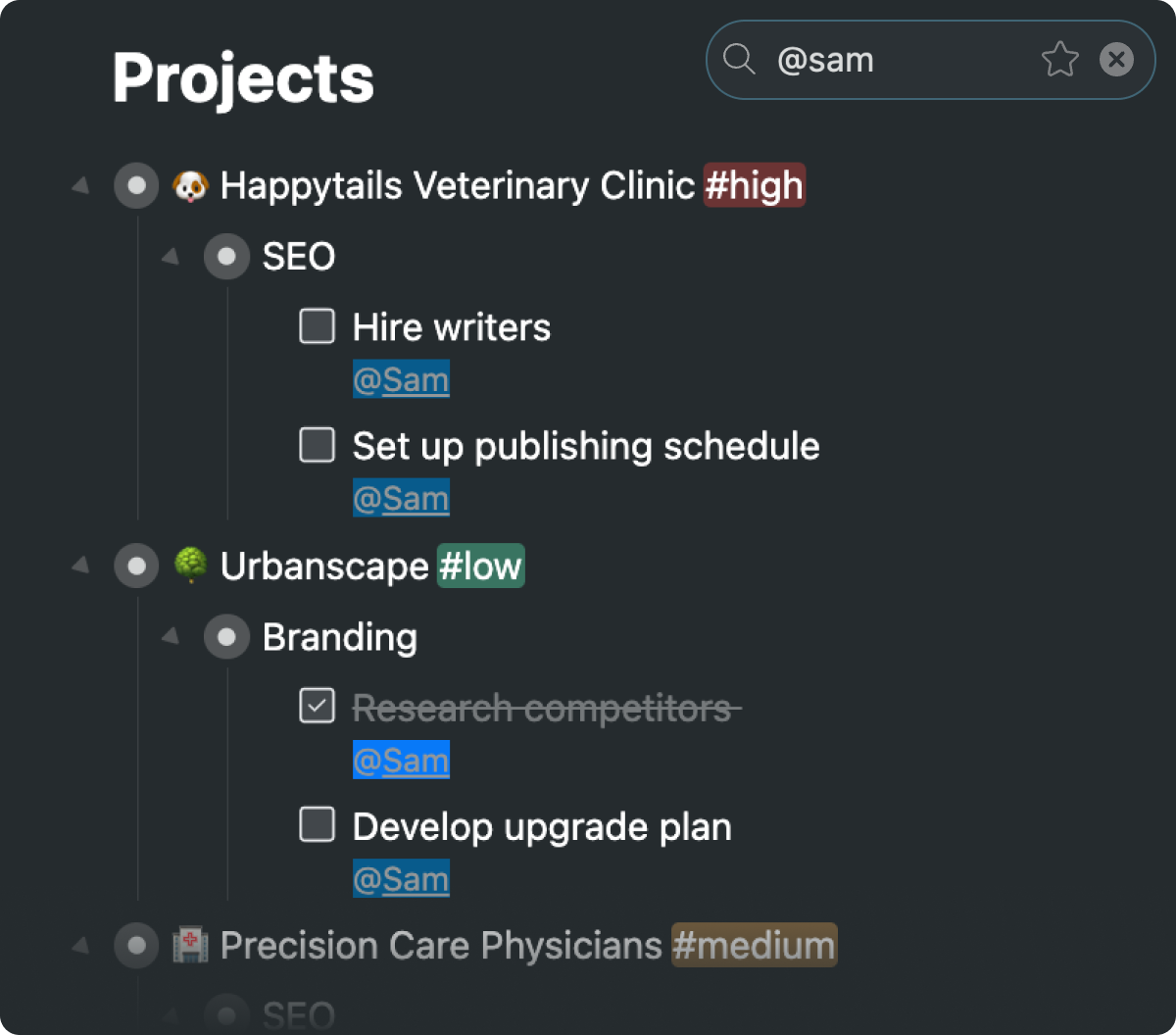 Nested search - Workflowy guide