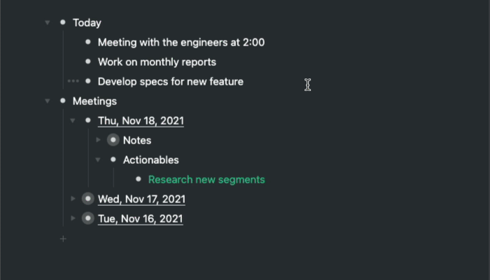 Mirrors - Workflowy support