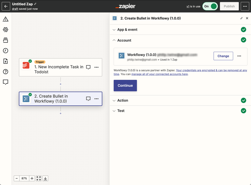 Integrations - Workflowy support