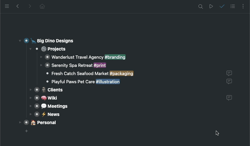 Deep comments - Workflowy support
