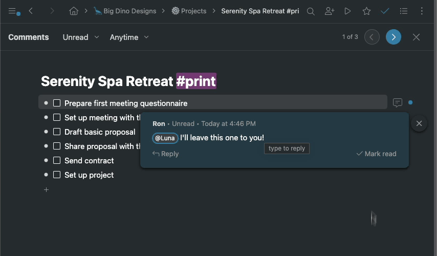 Deep comments - Workflowy support