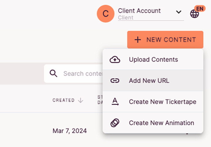 Enter a name and then the URL of the web-deployed Intuiface experience.