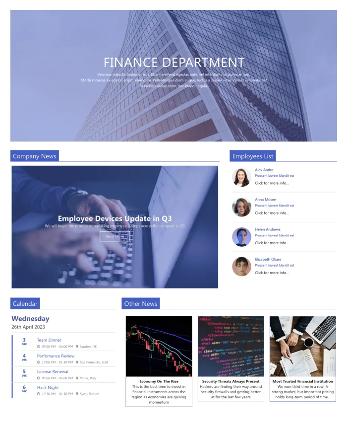 SharePoint Intranet Examples
