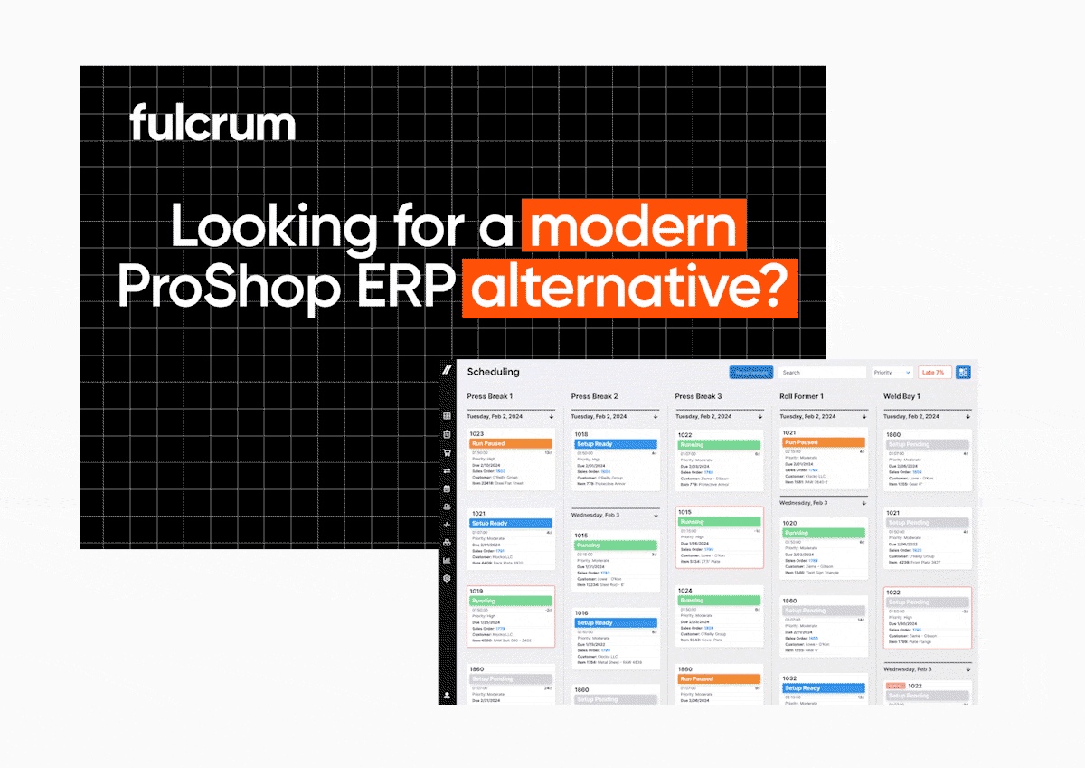 ProShop ERP Modern Replacement | Fulcrum