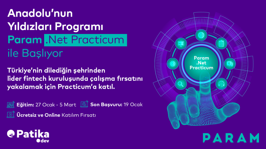 Param'da işe yerleşmek için ücretsiz yazılım eğitimi
