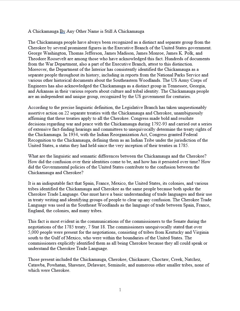 The Chickamauga Nation