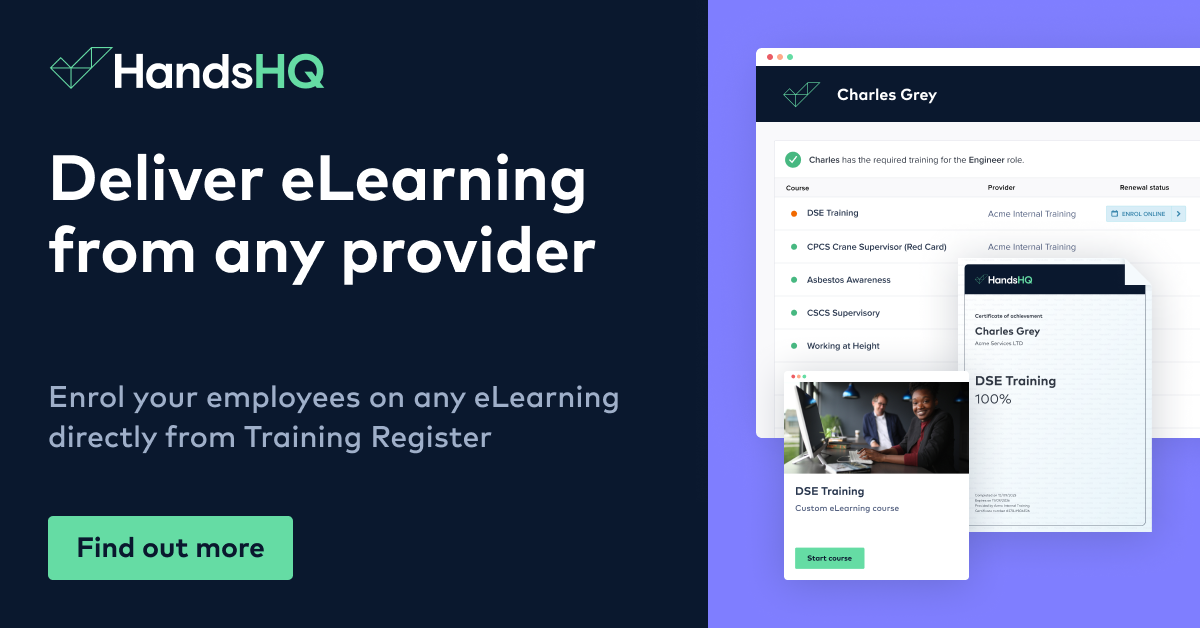 Deliver eLearning from any provider directly from Training Register