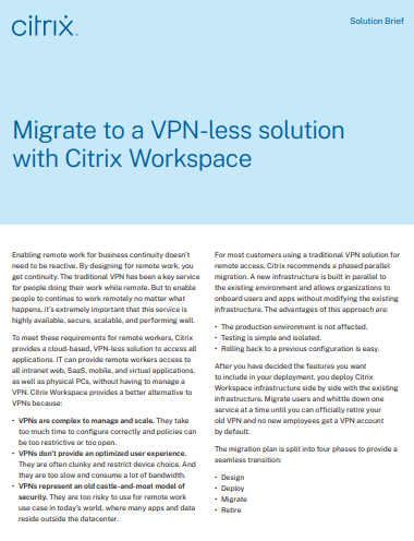 Migrate to a VPN-less solution with Citrix Workspace | TechContentHub