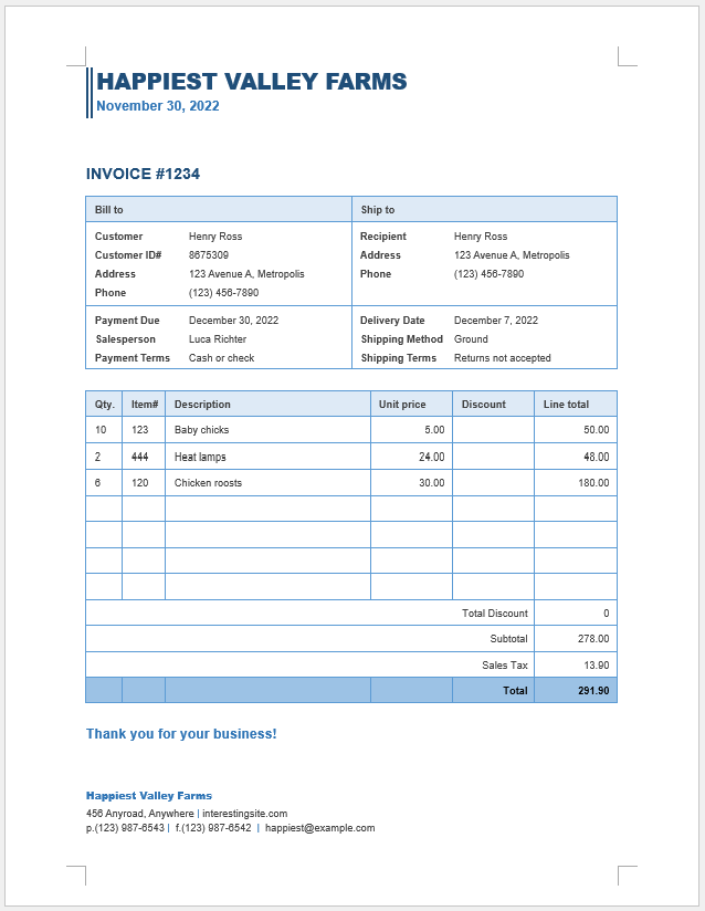 How to Make an Invoice in Microsoft Word - Invoicer.ai