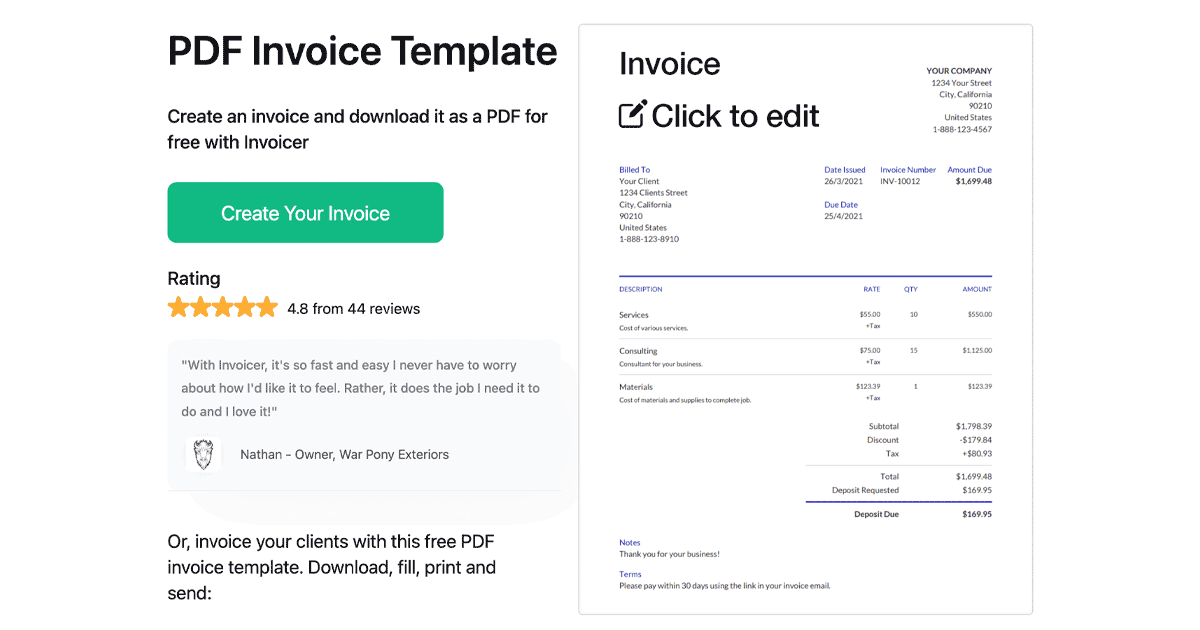 PDF Invoice Template