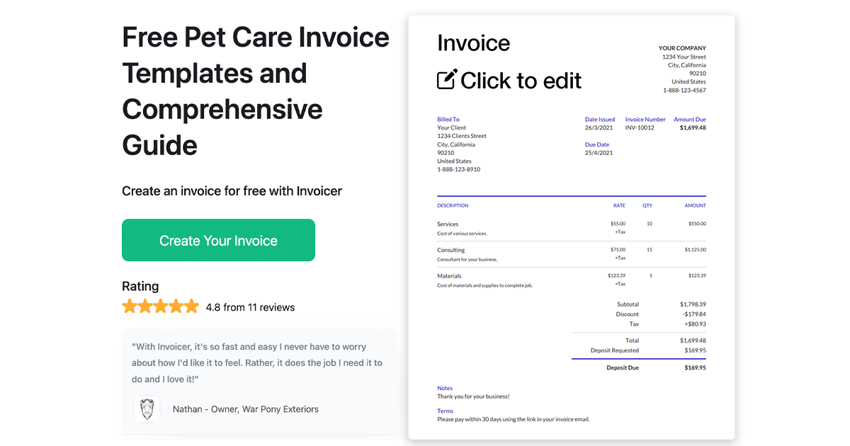 Free Pet Care Invoice Templates and Comprehensive Guide
