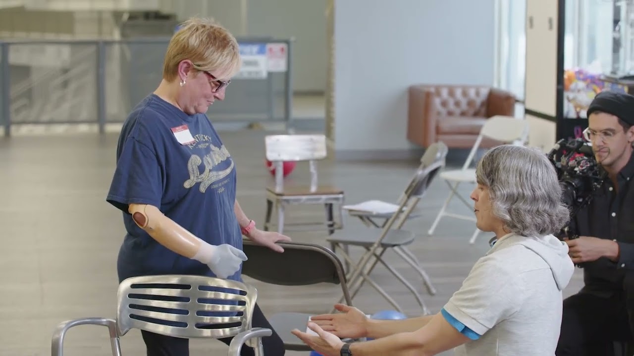 Prosthetic Leg Workout | Boost Stability With Chair-Assisted Cone ...