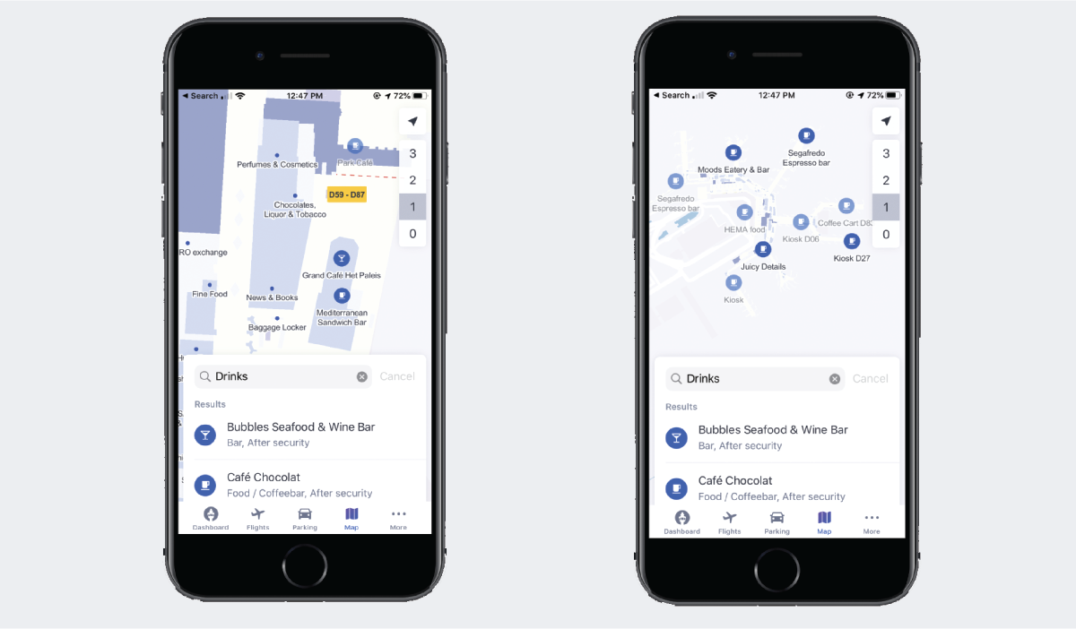 Amsterdam Schiphol Airport builds with Mapbox Mobile Maps SDKs, Mapbox GL JS, and Geocoding