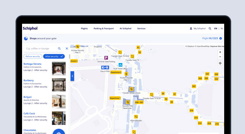 Amsterdam Schiphol Airport builds with Mapbox Mobile Maps SDKs, Mapbox ...