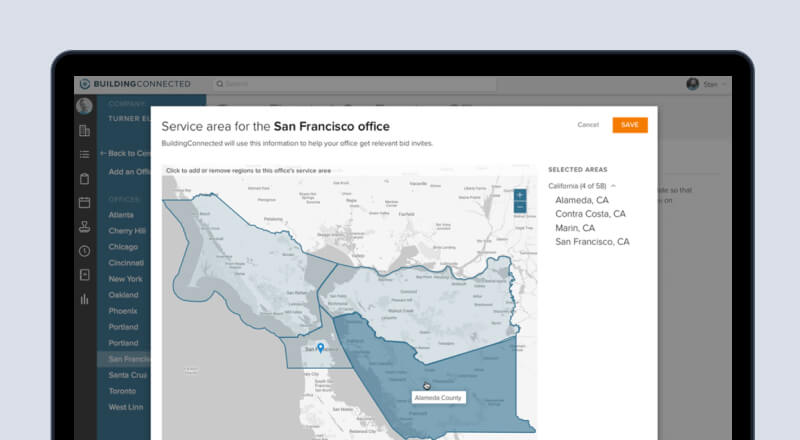 BuildingConnected build with Mapbox Boundaries