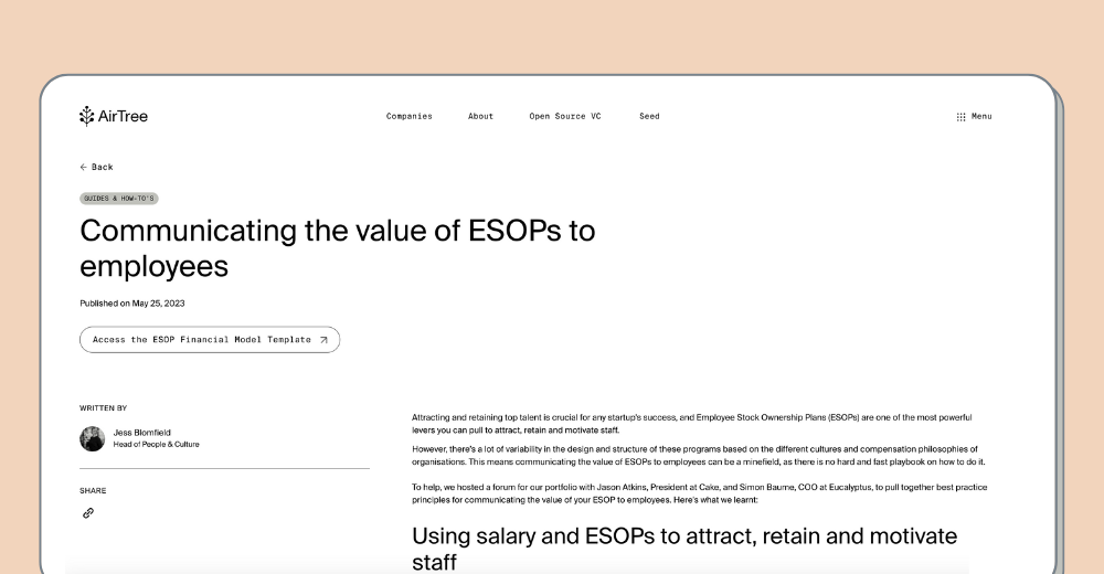 Communicating the value of ESOPs to employees