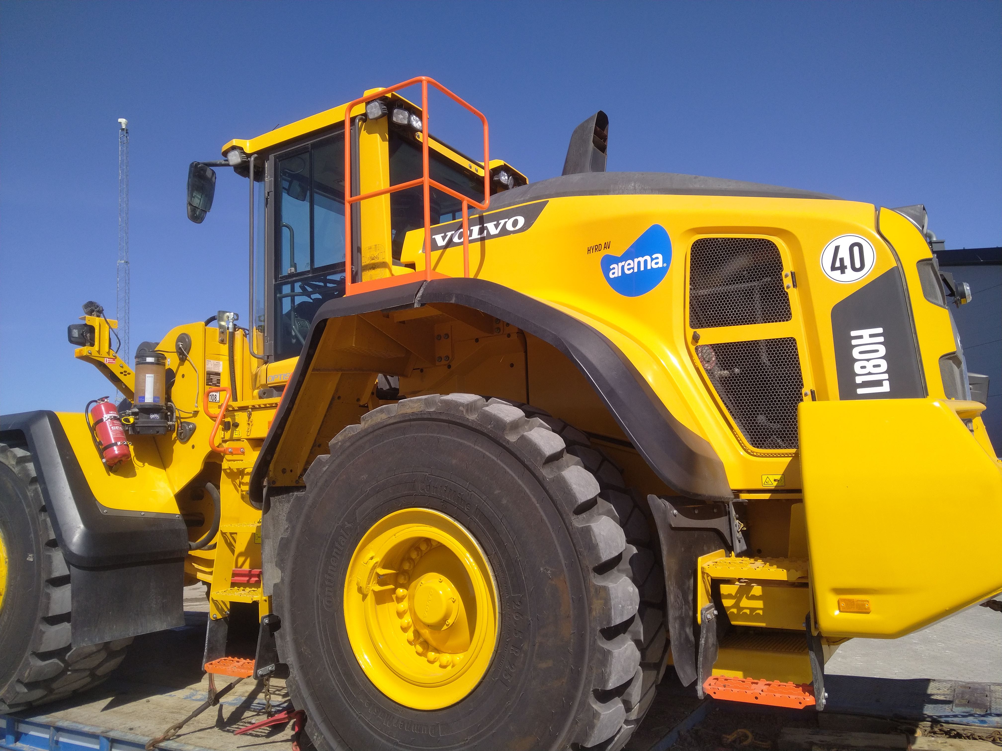 Hyr en Volvo L180H från Arema Heavy Rental