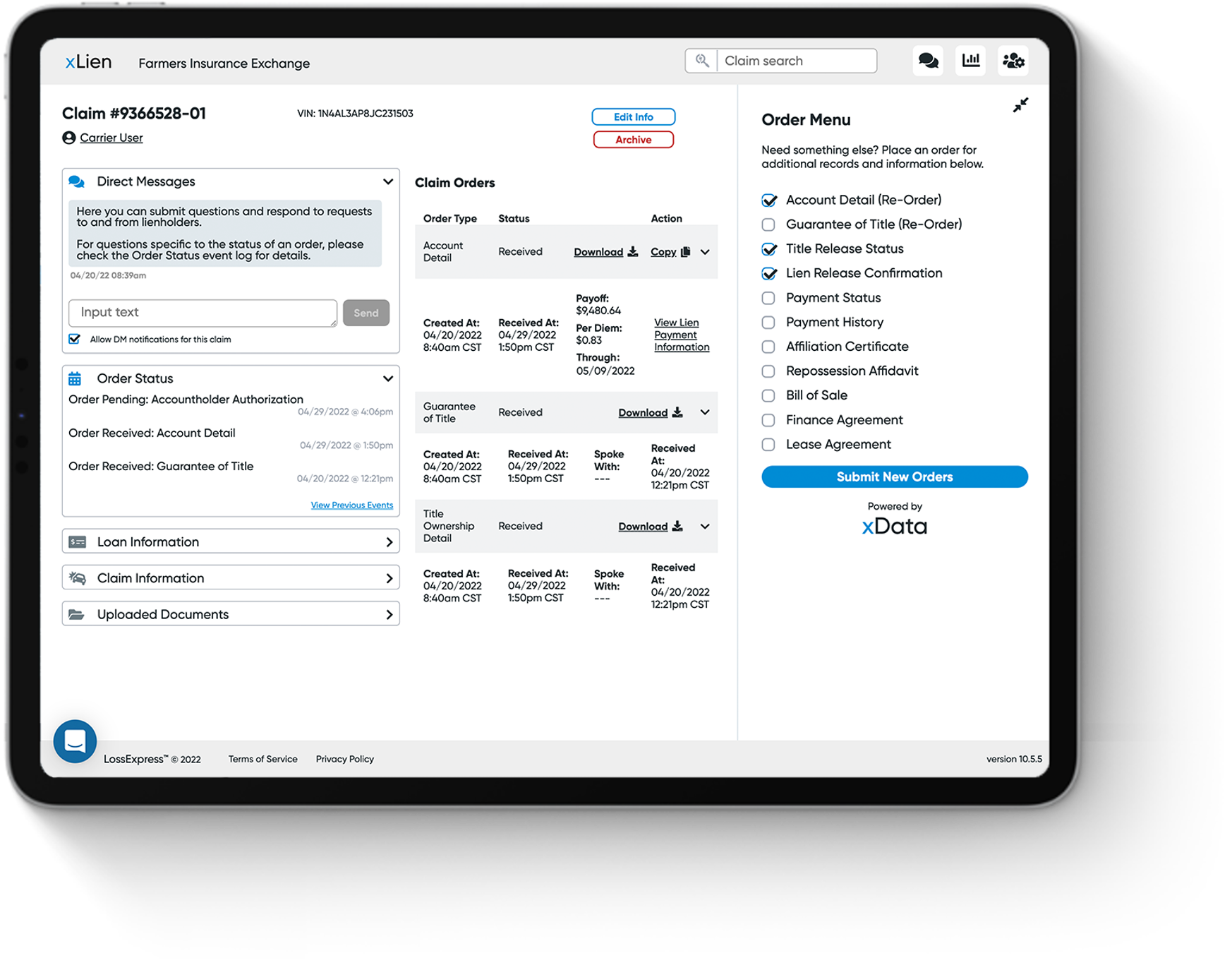 xLien for Total Loss
