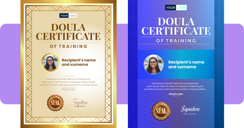 6 Doula Certificate Templates (Free & Fast Download) | Virtualbadge.io