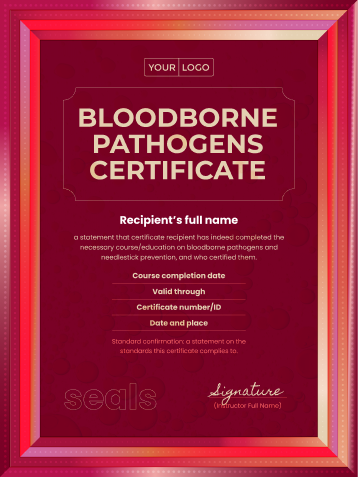 Bloodborne Pathogens Certificate Templates 6 FREE Designs | Virtualbadge.io