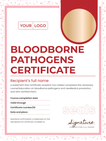Bloodborne Pathogens Certificate Templates 6 FREE Designs | Virtualbadge.io