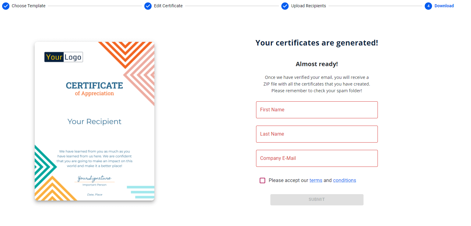 Free Certificate Maker | save time and impress your recipients
