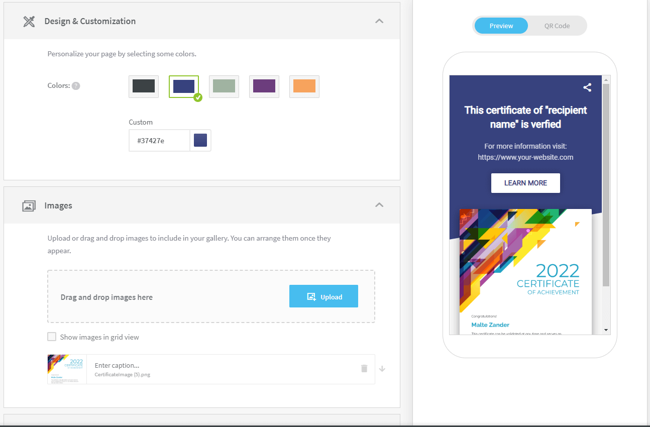 How to validate certificates and diplomas with a QR-Code for free?