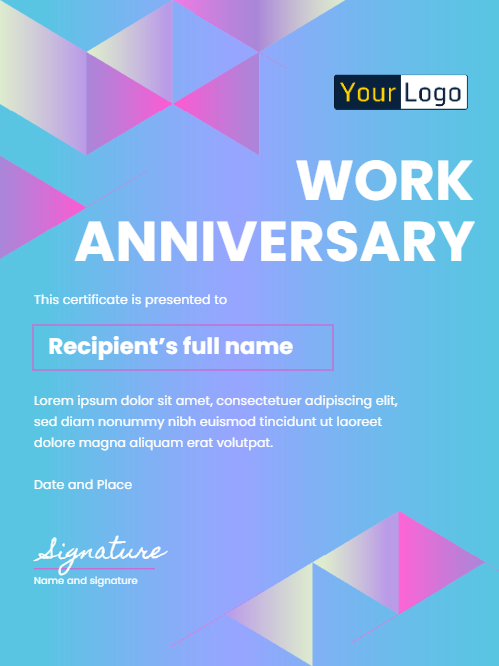 8 FREE Work Anniversary Certificate Templates | Virtualbadge.io
