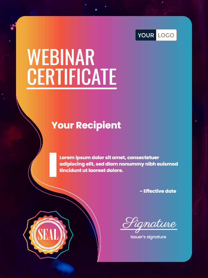 5 FREE Webinar Certificate Templates | Virtualbadge.io