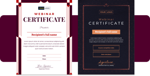 5 FREE Webinar Certificate Templates | Virtualbadge.io