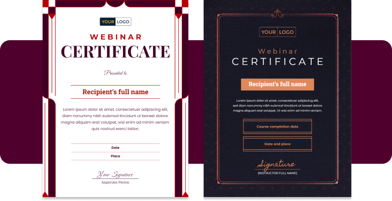 5 FREE Webinar Certificate Templates | Virtualbadge.io